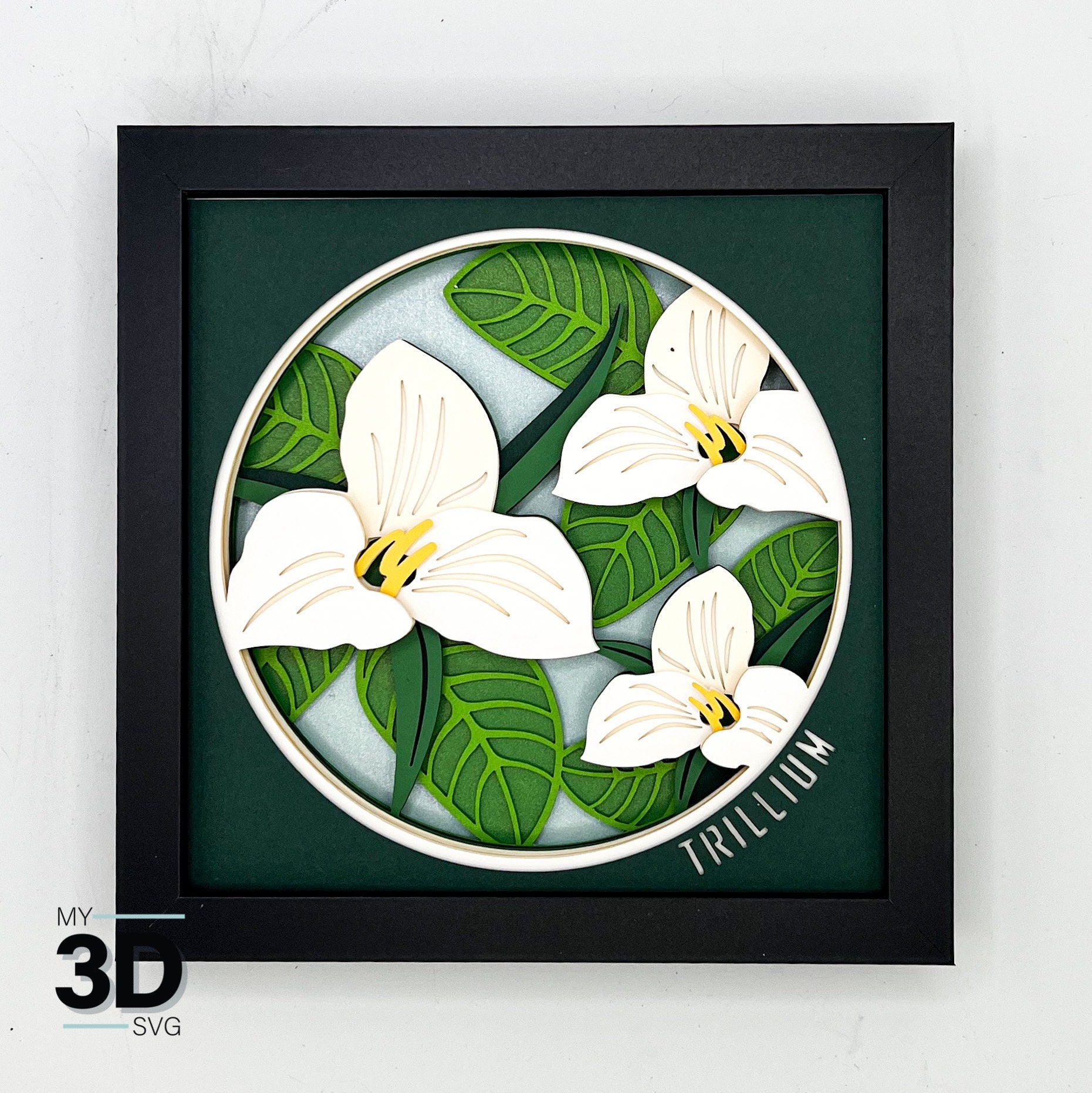3D TRILLIUM FLOWER Shadow Box Svg - for Cricut - for Silhouette - Etsy