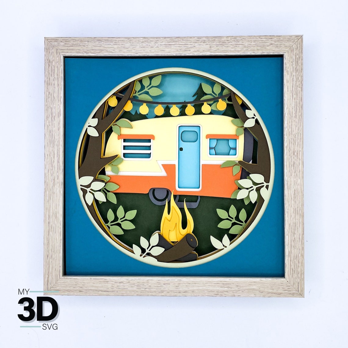 3D VINTAGE CAMPER SVG Camping Shadow Box Svg Layered - Etsy
