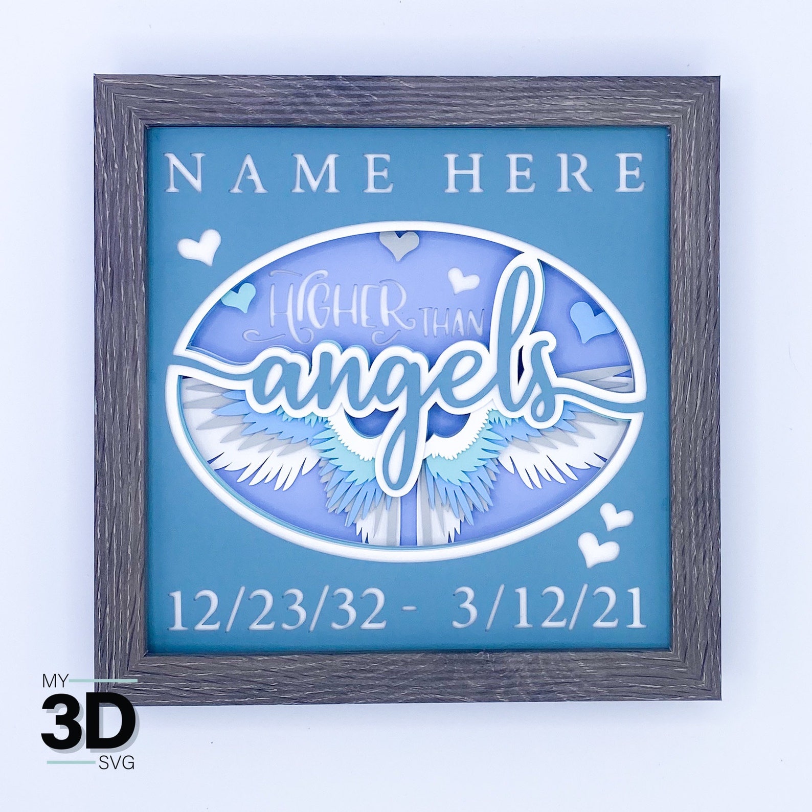 CUSTOMIZABLE 3D Grief Shadow Box Svg for Cricut for - Etsy