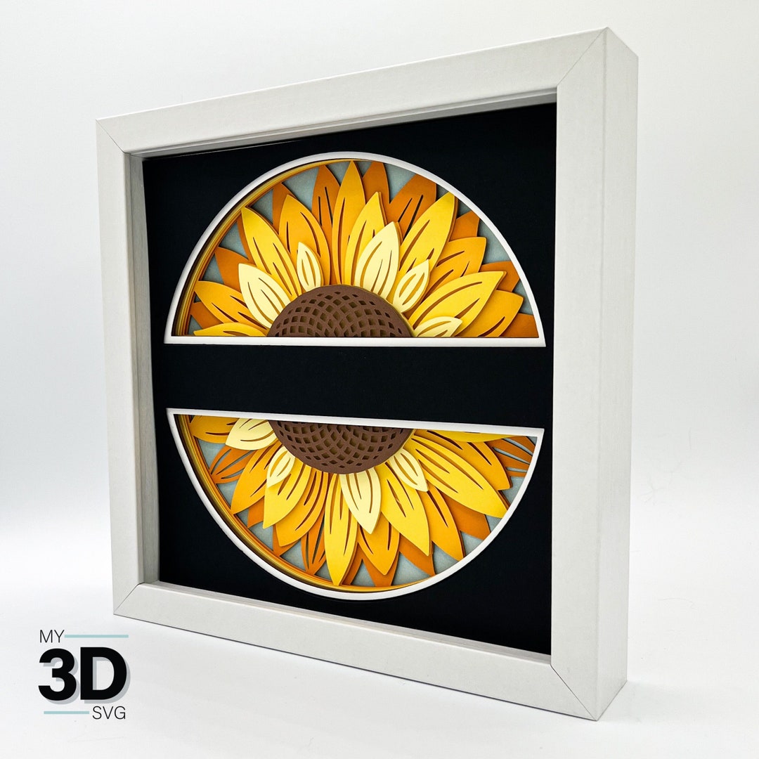 3D Customizable Sunflower SVG - Layered Shadow Box Svg - for Cricut ...