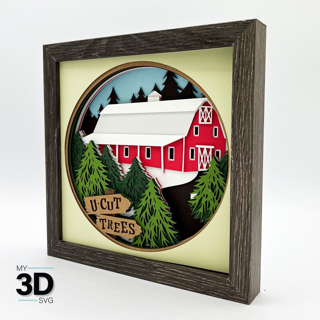 3D U CUT TREES Svg - 3D Christmas Svg - CHRISTMAS Shadow Box Svg - for ...