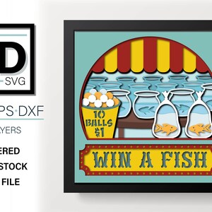 3D WIN A FISH SVG - Shadow Box Svg - for Cricut - for Silhouette - Etsy