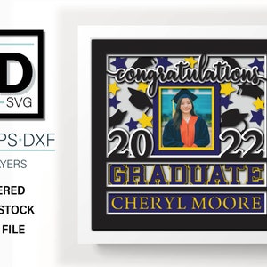 CUSTOMIZABLE 3D GRADUATION Shadow Box Svg for Cricut for - Etsy