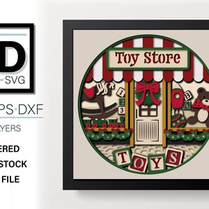 TOY STORE Svg - 3D Christmas Svg - CHRISTMAS Shadow Box Svg - for ...