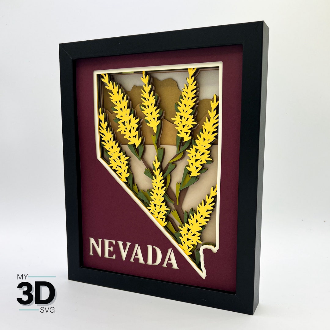 3D NEVADA SVG - Sagebrush Svg - for Cricut - for Silhouette - Etsy