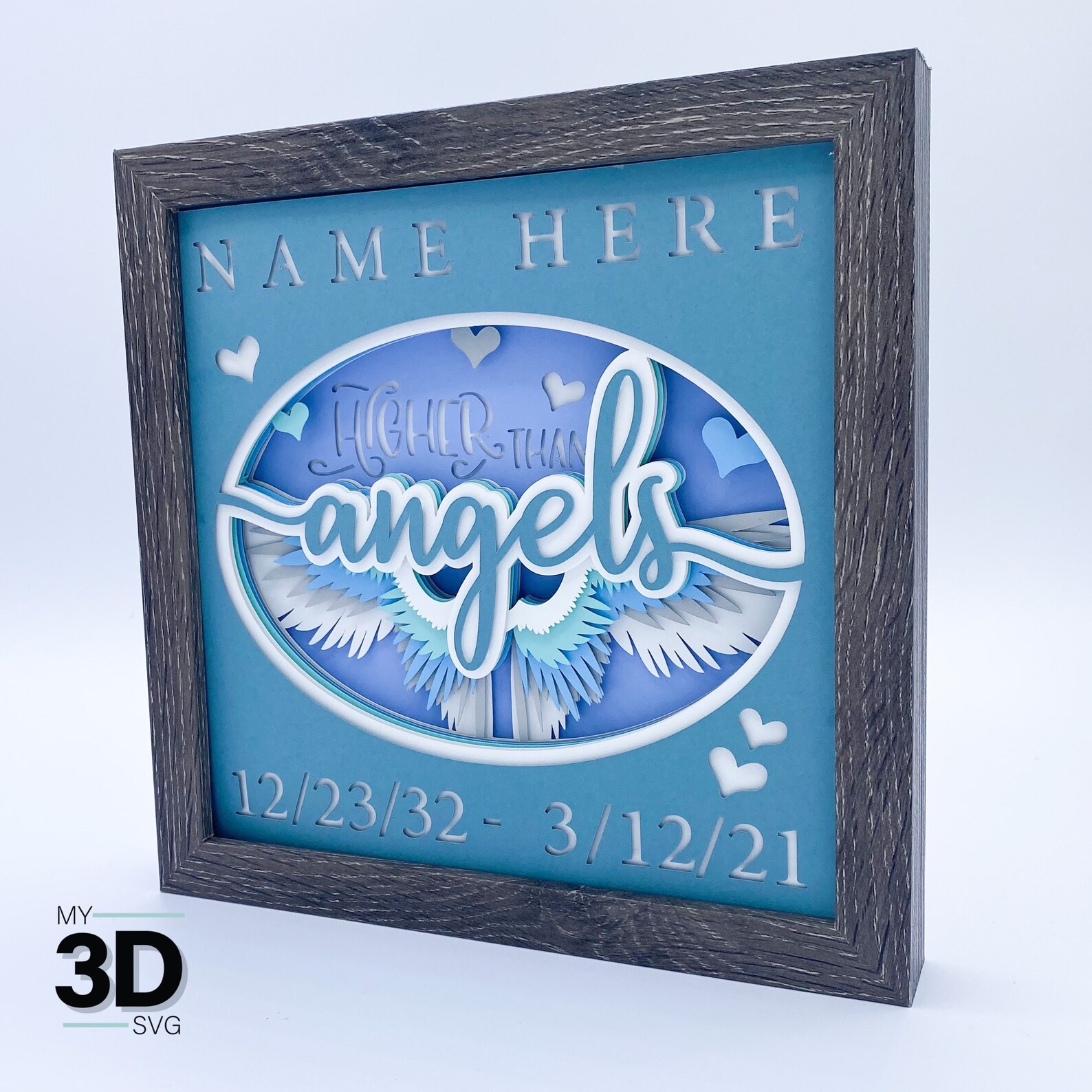 CUSTOMIZABLE 3D Grief Shadow Box Svg for Cricut for - Etsy