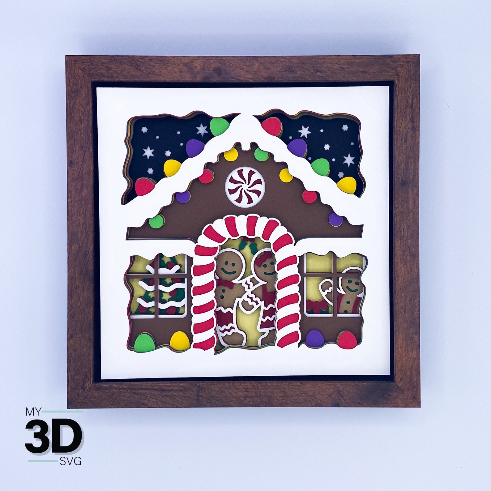 3D GINGERBREAD Svg - Gingerbread House Svg - 3D CHRISTMAS Svg ...