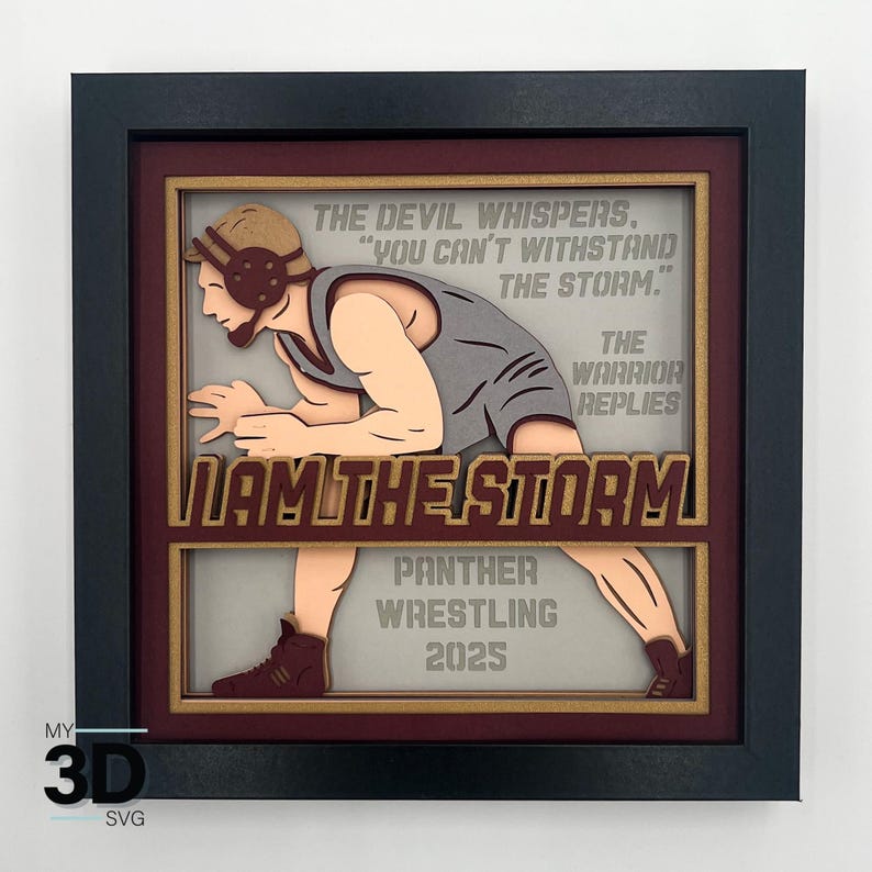 3D WRESTLING SVG -SPORTS Shadow Box Svg -layered Cardstock Svg - for ...