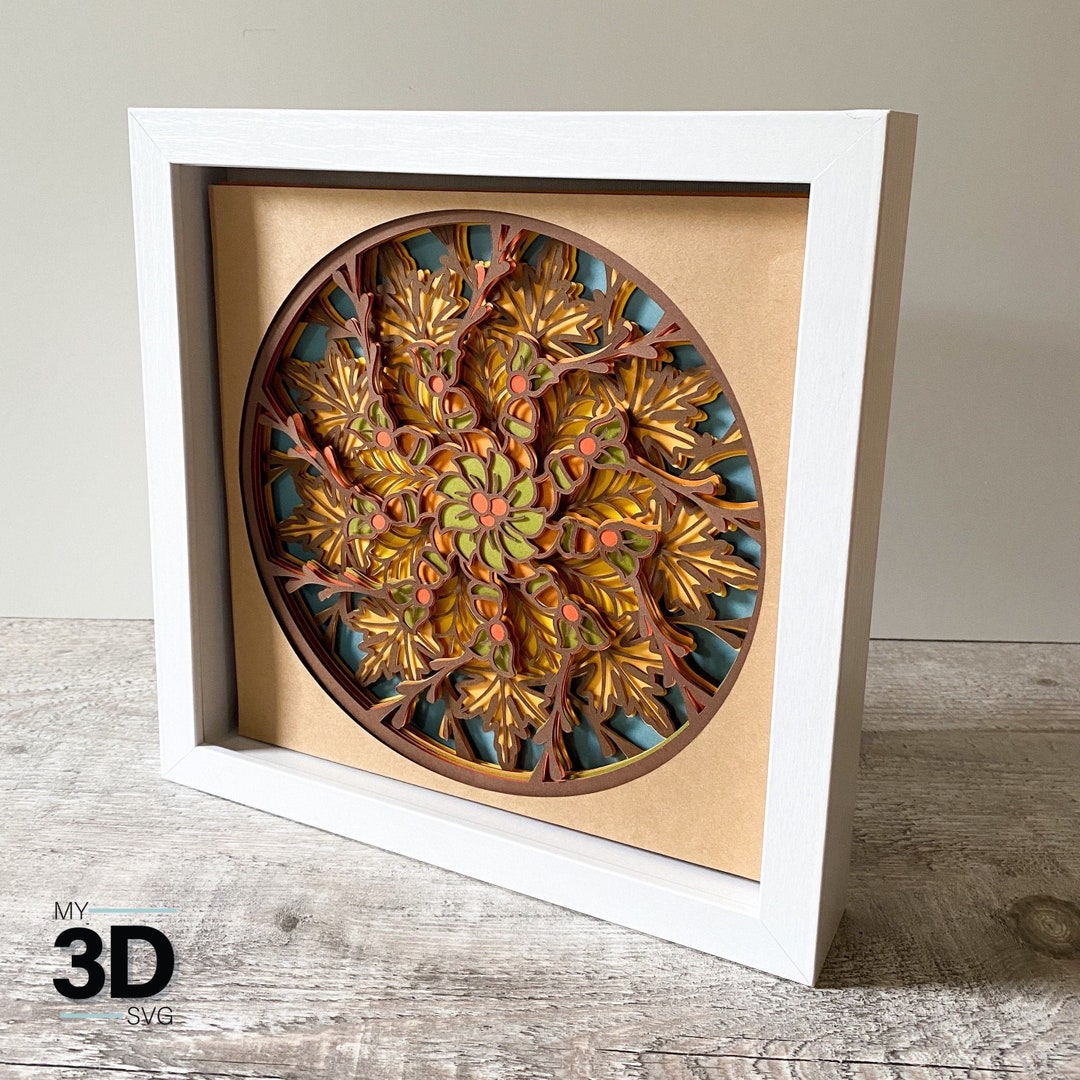 3D FALL MANDALA SVG - 3D Fall Svg -3D Fall Wreath Svg - for Cricut ...