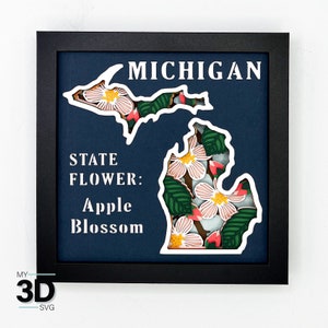 3D MICHIGAN SVG - Apple Blossom Svg - for Cricut - for Silhouette - Etsy