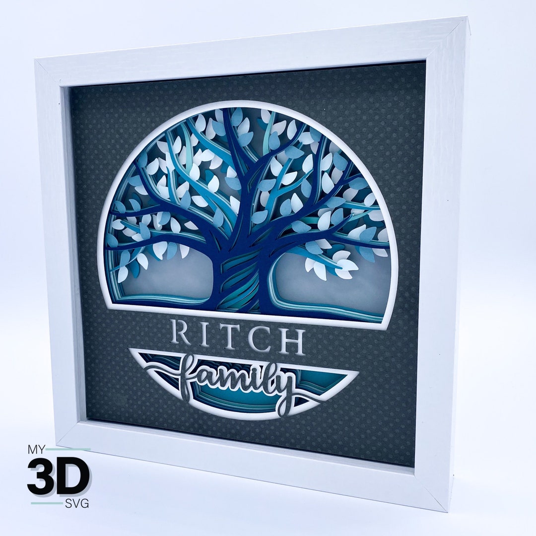 PERSONALIZABLE 3D FAMILY Shadow Box Svg - for Cricut - for Silhouette ...
