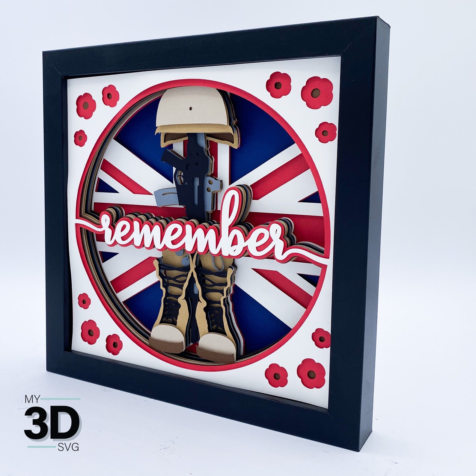3D UK BATTLEFIELD CROSS Svg Remembrance Day Shadow Box Svg - Etsy