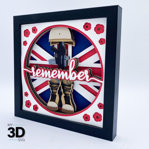 3D UK BATTLEFIELD CROSS Svg Remembrance Day Shadow Box Svg - Etsy