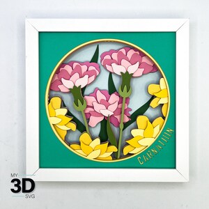3D CARNATION Shadow Box Svg - for Cricut - for Silhouette - Etsy