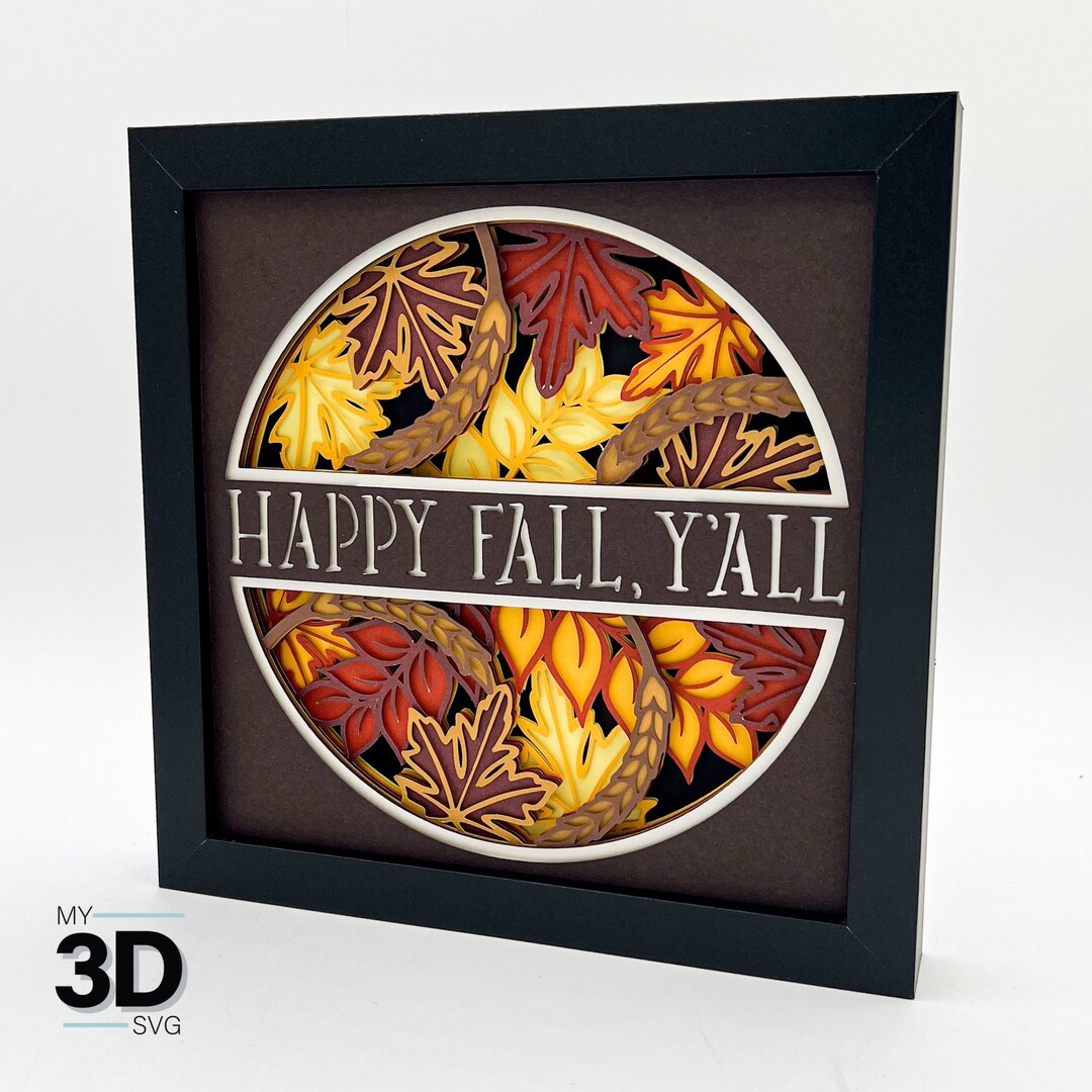 3D CUSTOMIZABLE FALL Svg - AUTUMN Shadow Box Svg - for Cricut - for ...