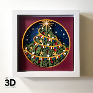 3D CHRISTMAS TREE Svg - 3D Christmas Svg - CHRISTMAS Shadow Box Svg ...