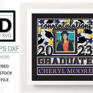 CUSTOMIZABLE 3D GRADUATION Shadow Box Svg - for Cricut - for Silhouette ...