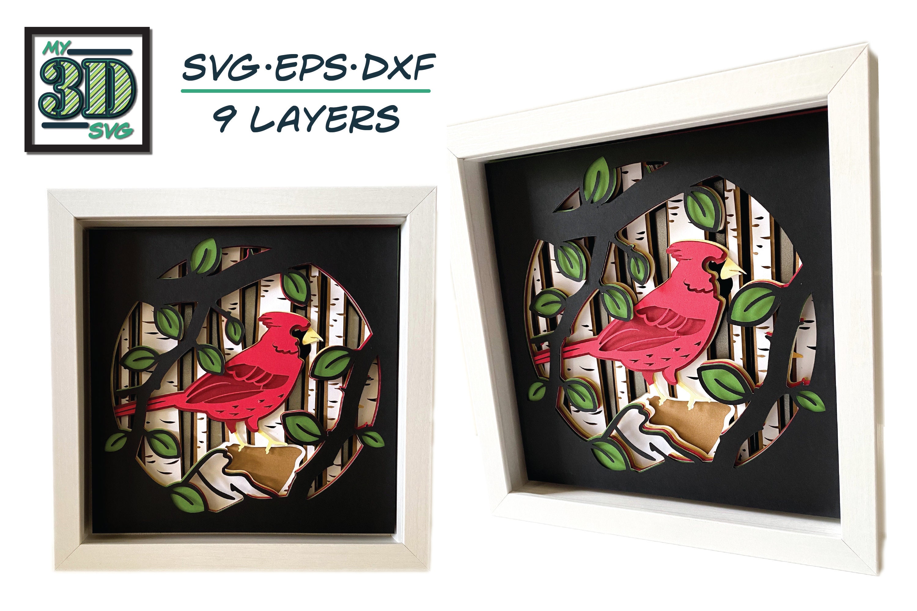 3D CARDINAL SVG Layered Cardstock SVG Memorial Svg for | Etsy