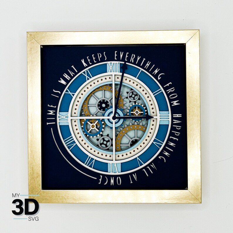 3D CLOCK Svg Shadow Box Svg for Cricut for Silhouette - Etsy Australia
