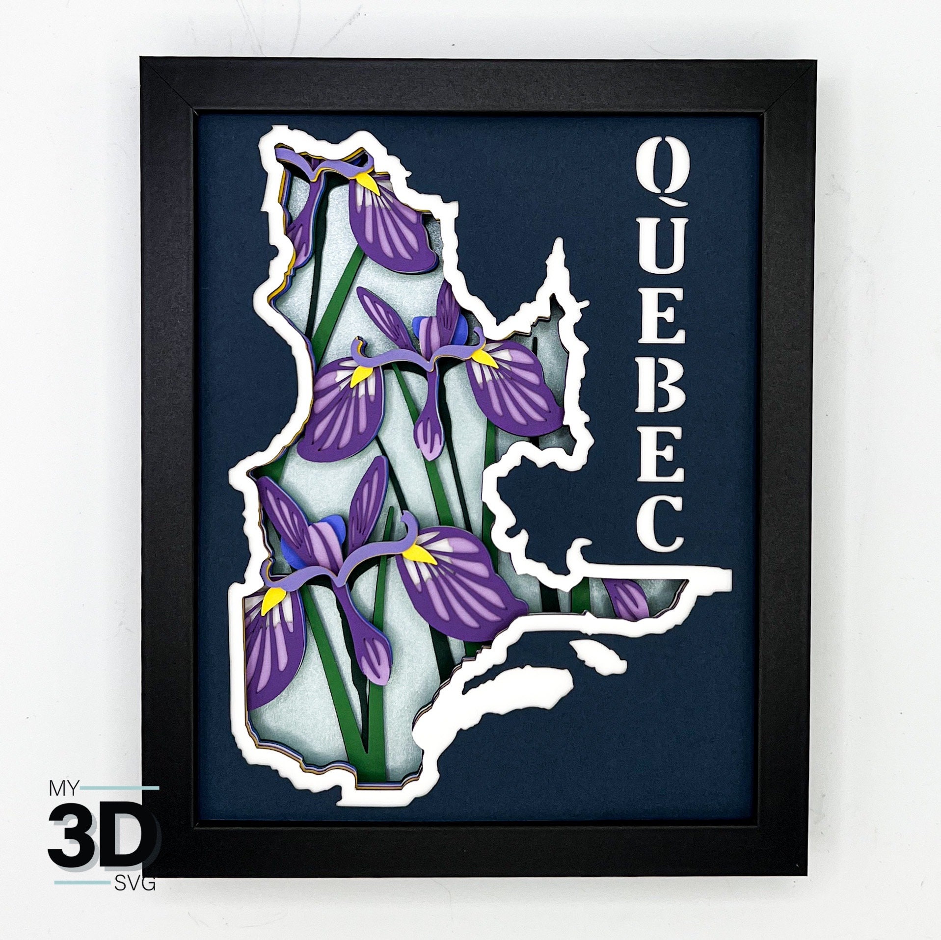 3D QUEBEC SVG Blue Flag Iris Svg for Cricut for - Etsy Canada