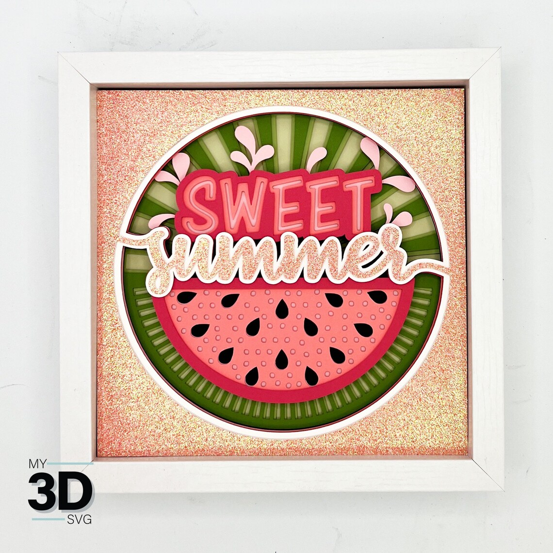 3D SWEET SUMMER SVG summer Shadow Box Svg 3D Watermelon Svg - Etsy
