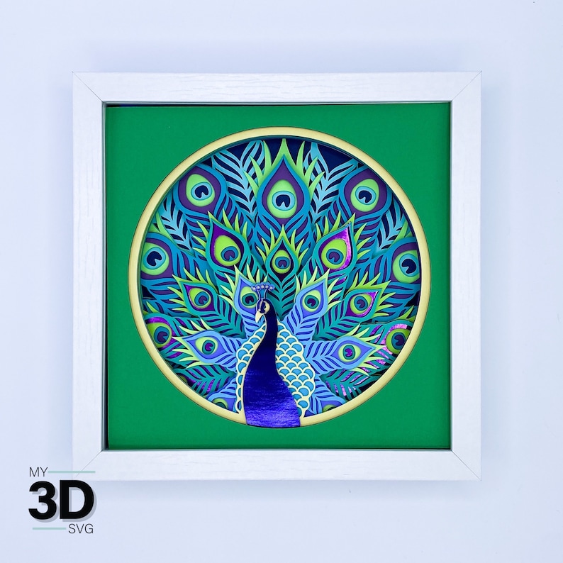 3D PEACOCK SVG PEACOCK Shadow Box for Cricut for - Etsy
