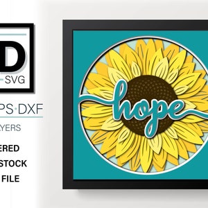 3D HOPE Svg - MENTAL HEALTH Awareness Shadowbox Svg - for Cricut - for ...