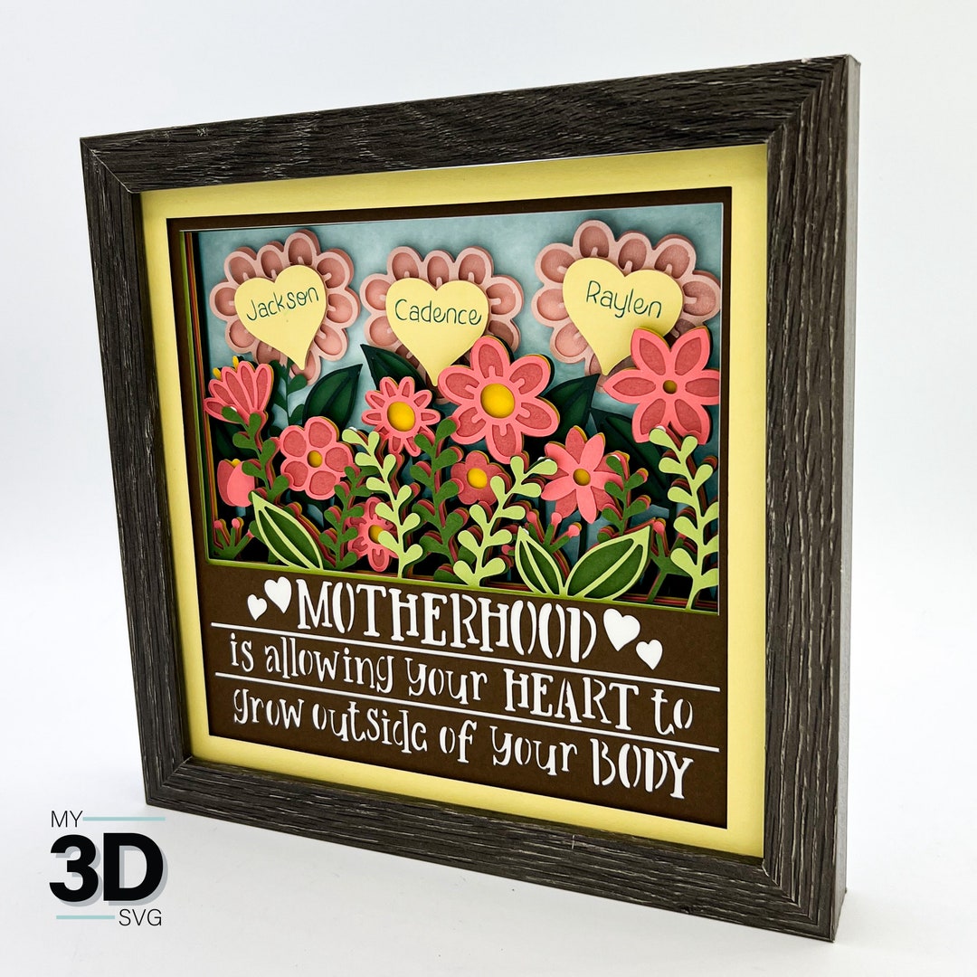 3D CUSTOMIZABLE MOTHER'S DAY Shadow Box Svg - for Cricut - for ...