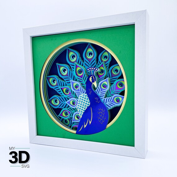 3D PEACOCK SVG PEACOCK Shadow Box Svg for Cricut for | Etsy