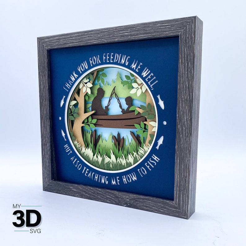 3D FATHER'S DAY FISHING Svg - Shadow Box Svg - Layered Cardstock Svg ...