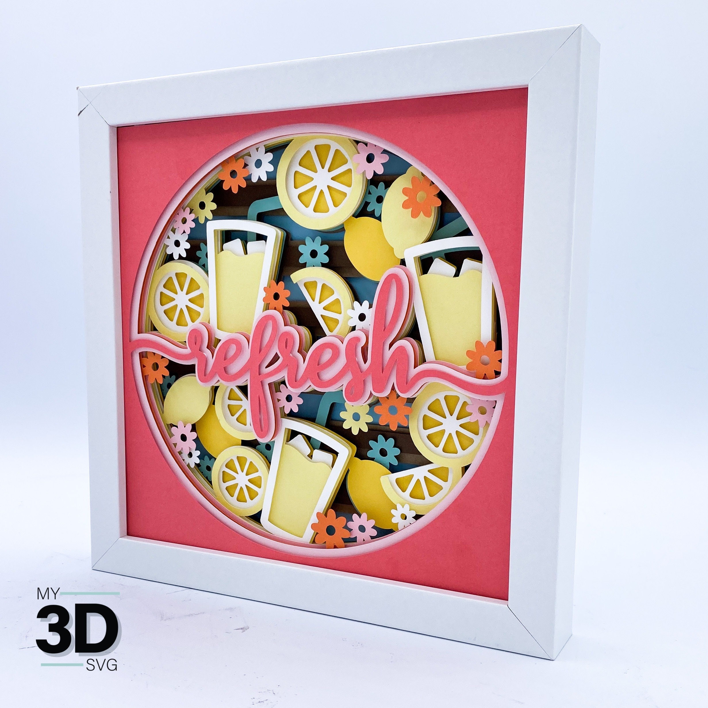 3D REFRESH SUMMER SVG -summer Shadow Box Svg -layered Cardstock Svg ...