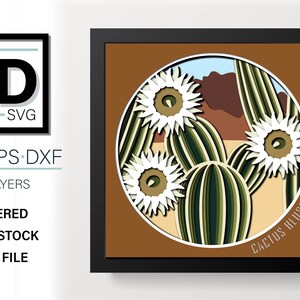 3D CACTUS BLOSSOM Shadow Box Svg - for Cricut - for Silhouette - Etsy
