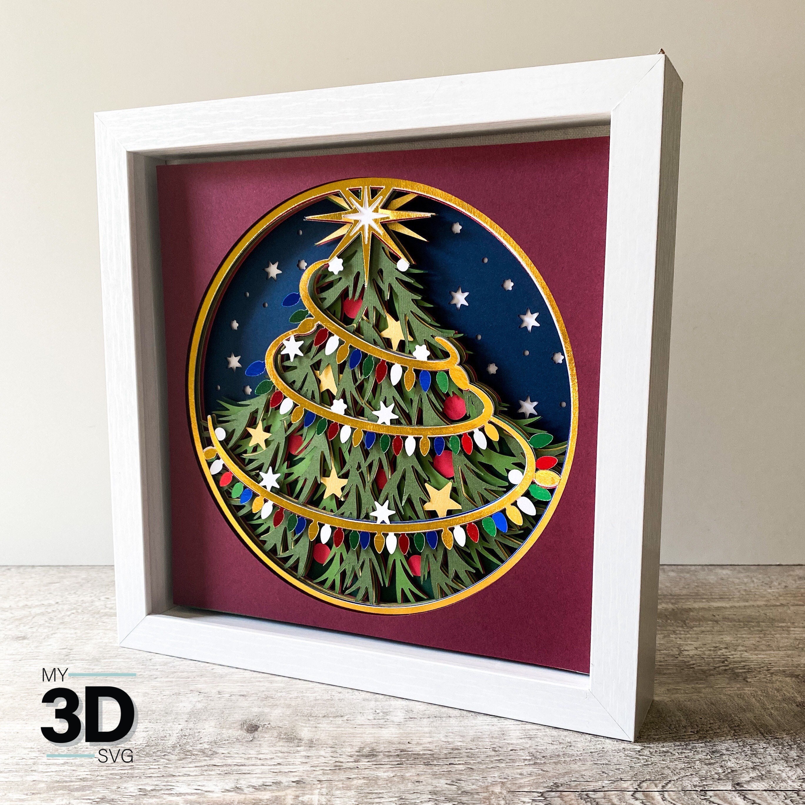 3D CHRISTMAS TREE Svg 3D Christmas Svg CHRISTMAS Shadow - Etsy