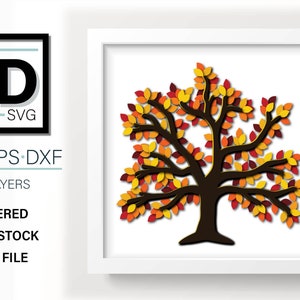 3D FALL TREE SVG - Fall Svg - Shadow Box Svg - for Cricut - for ...