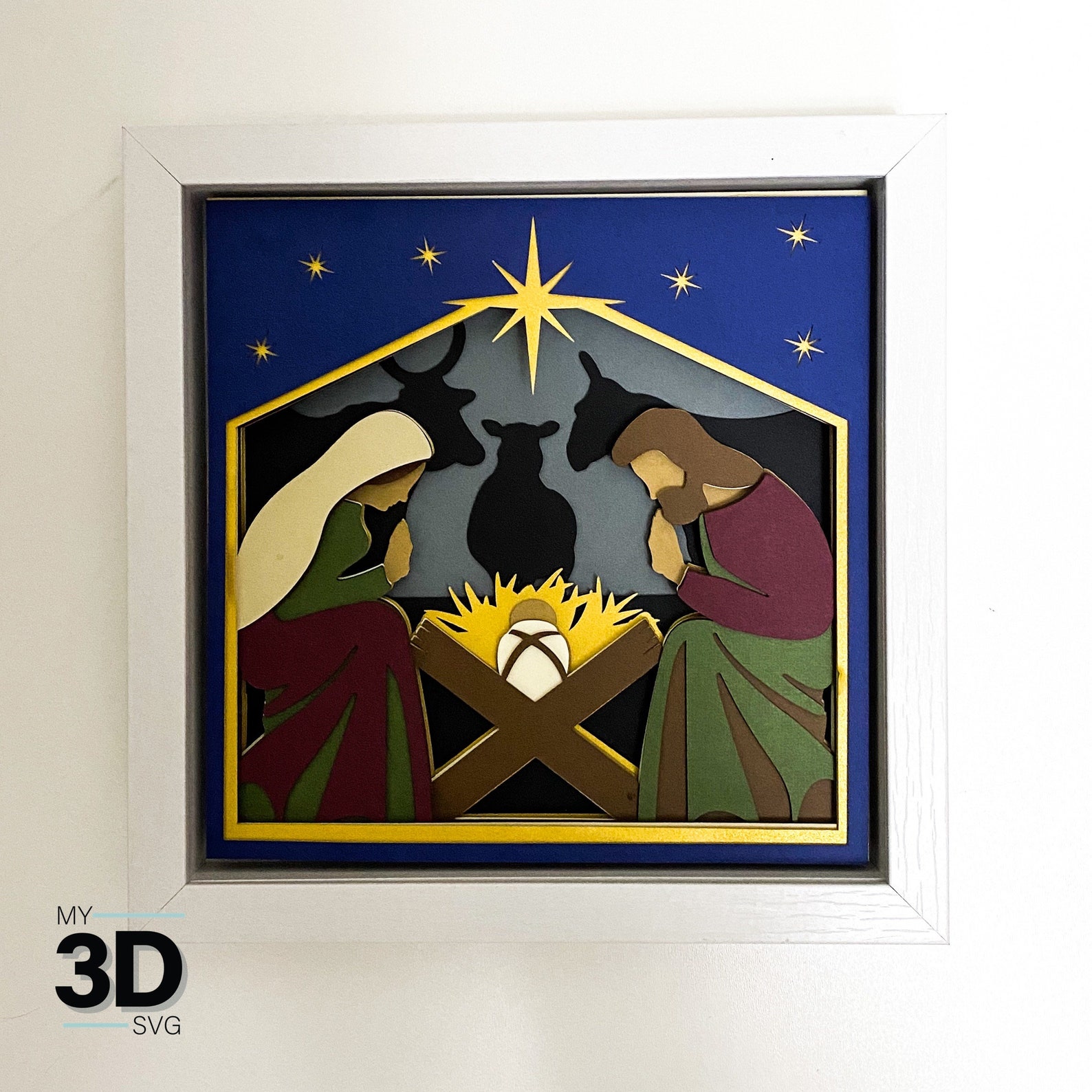 3D NATIVITY Shadow Box 3D CHRISTMAS Svg for Cricut for - Etsy
