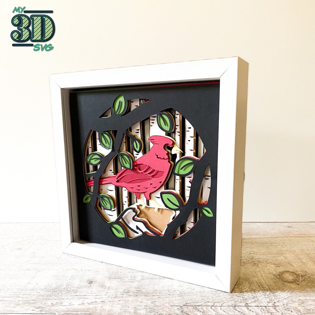 3D CARDINAL SVG - Layered Cardstock SVG - Memorial Svg - for Cricut ...