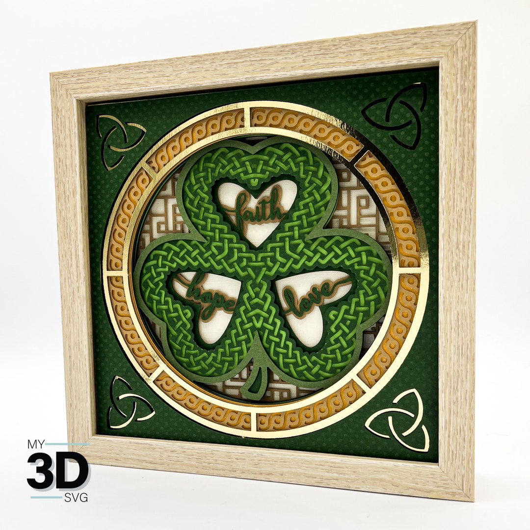 3D SHAMROCK Svg - St. Patricks Day Svg - Shadow Box Svg - for Cricut ...