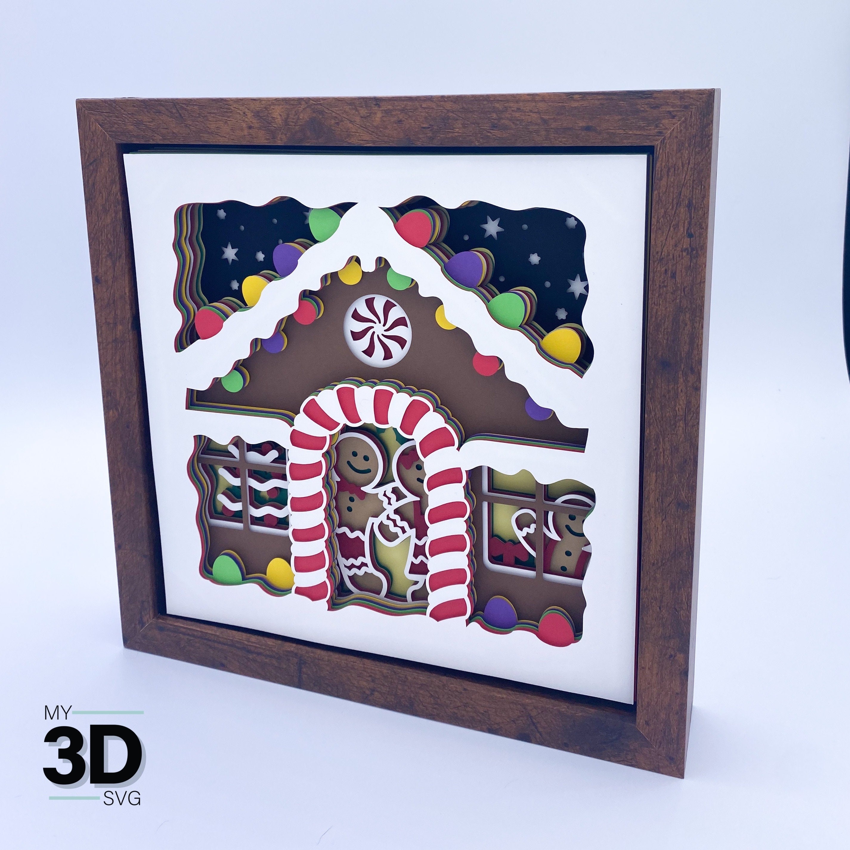 3D GINGERBREAD Svg - Gingerbread House Svg - 3D CHRISTMAS Svg ...