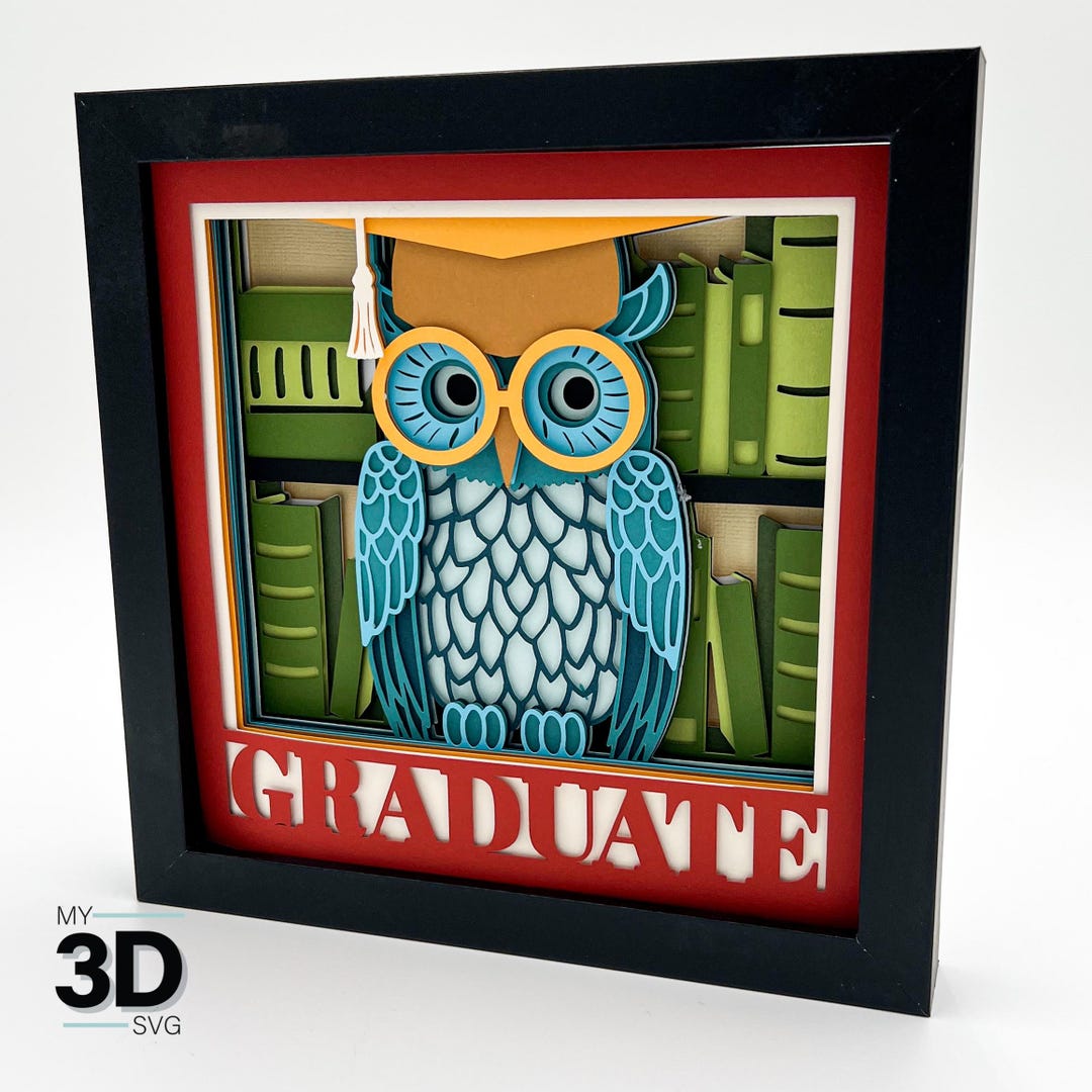 3D OWL GRAD Shadow Box Svg - Graduate Svg - for Cricut - for Silhouette ...