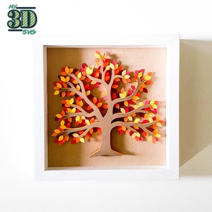 3D FALL TREE SVG - Fall Svg - Shadow Box Svg - for Cricut - for ...