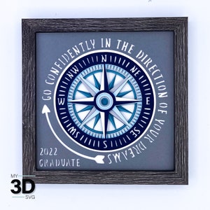 3D COMPASS GRADUATION Shadow Box Svg - for Cricut - for Silhouette - Etsy