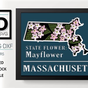 3D MASSACHUSETTS SVG - MAYFLOWER Svg - for Cricut - for Silhouette ...