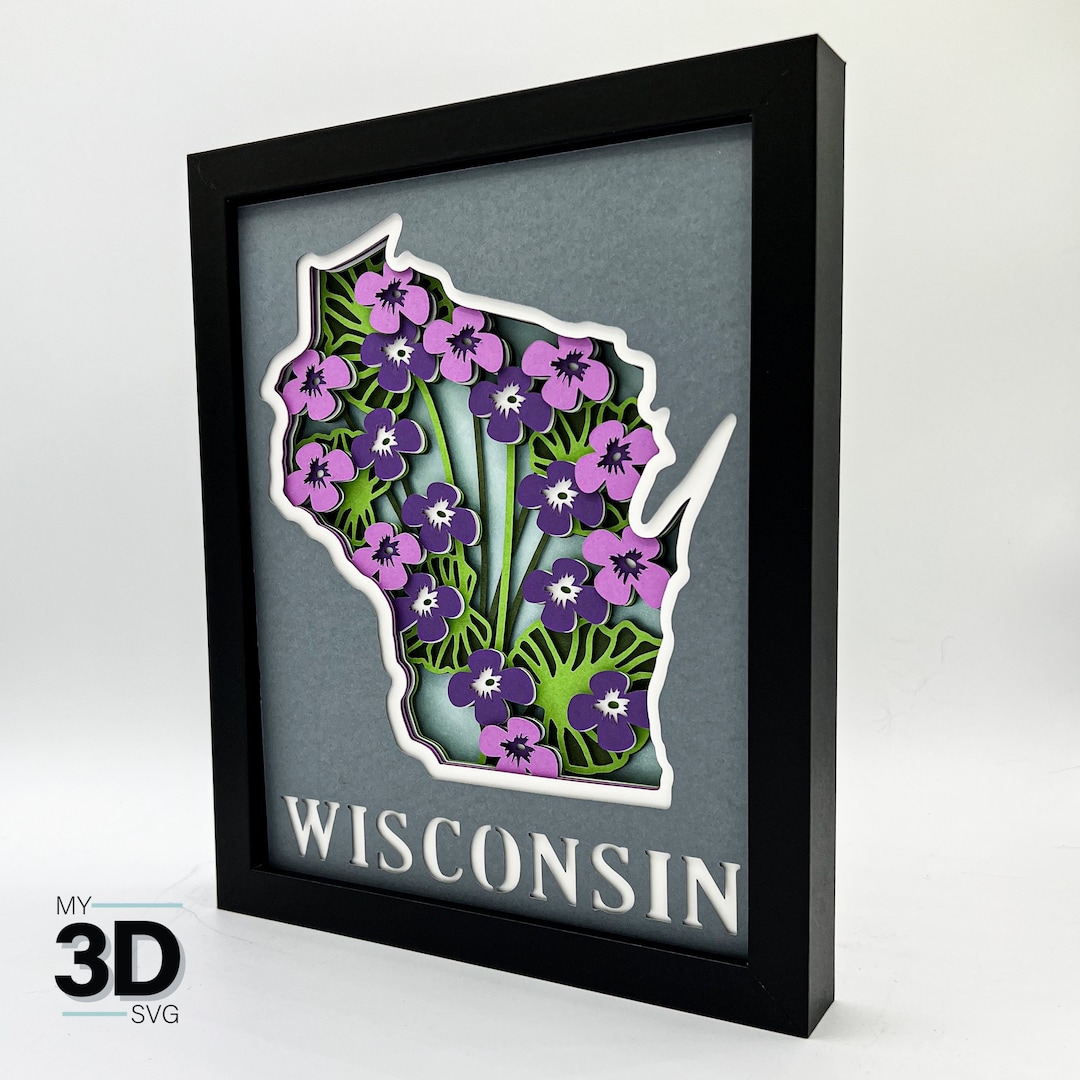 3D WISCONSIN SVG - VIOLET Svg - for Cricut - for Silhouette - Etsy