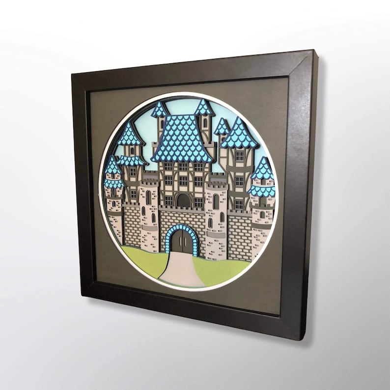 3D CASTLE SVG Shadow Box Svg for Cricut for Silhouette - Etsy