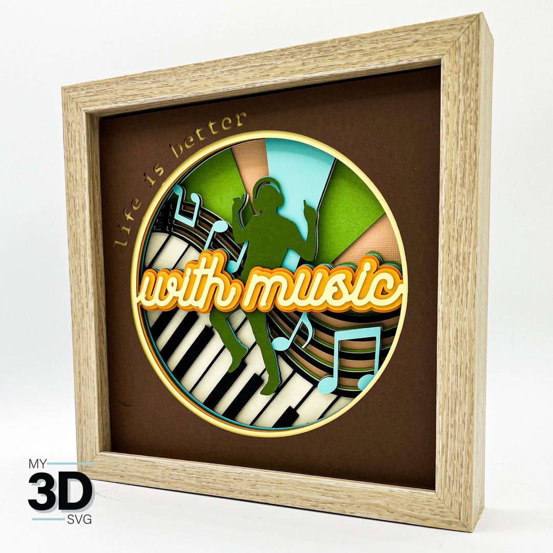 3D MUSIC SVG - Shadow Box Svg - for Cricut - for Silhouette - Etsy