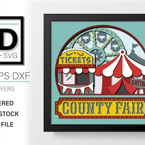 3D COUNTY FAIR SVG - Shadow Box Svg - for Cricut - for Silhouette - Etsy