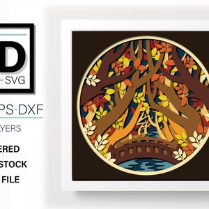 3D WOODLAND STREAM SVG - Fall Svg - Shadow Box Svg - for Cricut - for ...