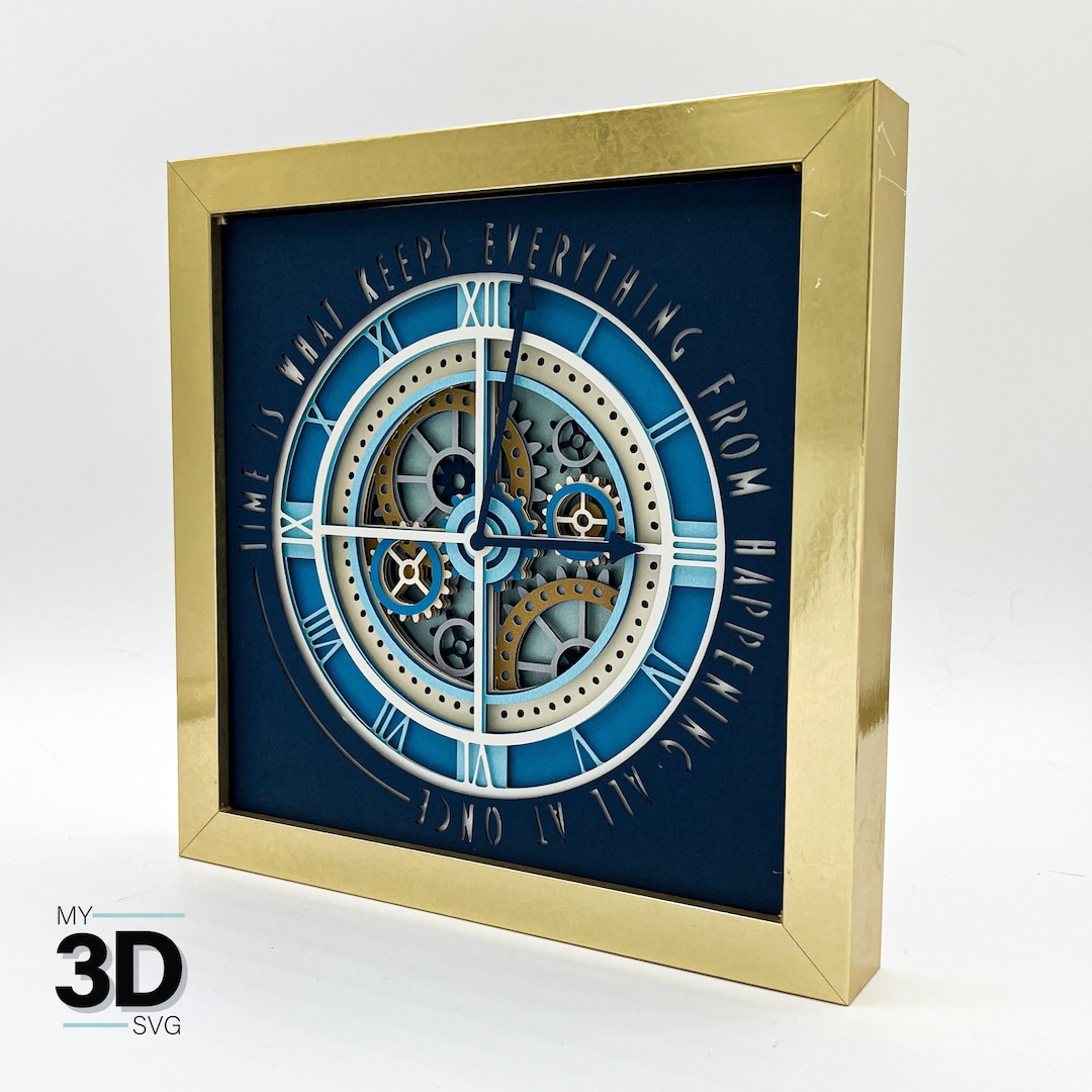 Buy 3D CLOCK Svg Shadow Box Svg for Cricut for Silhouette Online in ...