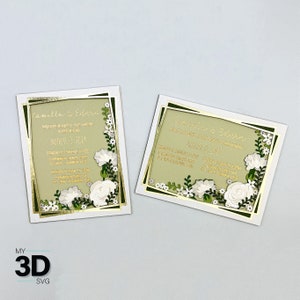 3D WEDDING CARD SVG - Customizable Card or Shadow Box Svg -layered ...