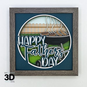3D HAPPY FATHER'S DAY Svg - Fathers Day Svg - Shadow Box Svg - for ...